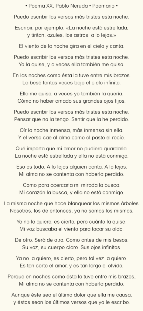 Descubriendo la magia del poema XX de Pablo Neruda - Poemas Blog