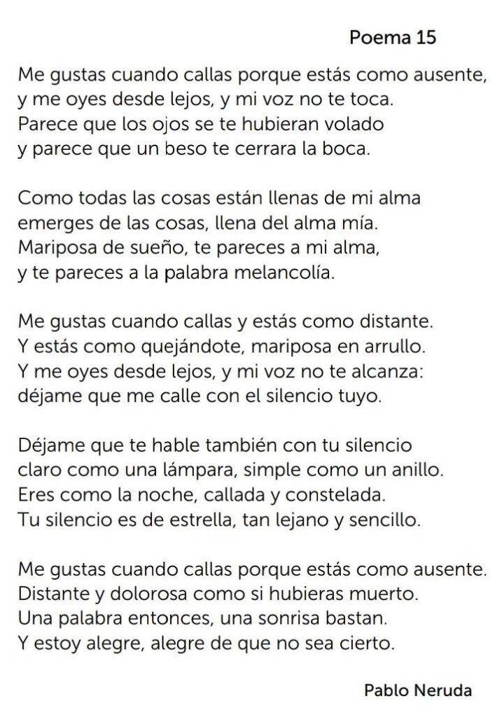Explorando las figuras literarias en el Poema 15 de Pablo Neruda: Un ...