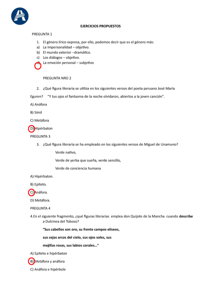 Figuras literarias: ejercicios resueltos (PDF) para mejorar tu escritura poética - Poemas Blog